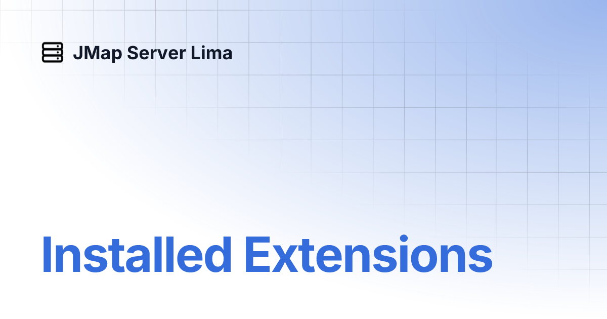 Installed Extensions | JMap Server Lima