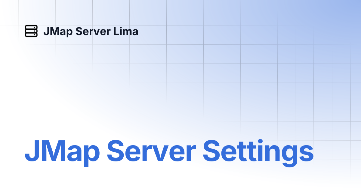 JMap Server Settings | JMap Server Lima