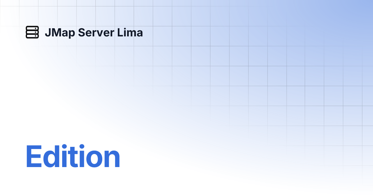 Edition | JMap Server Lima