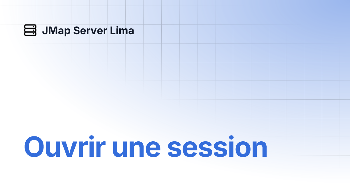 Ouvrir une session | JMap Server Lima