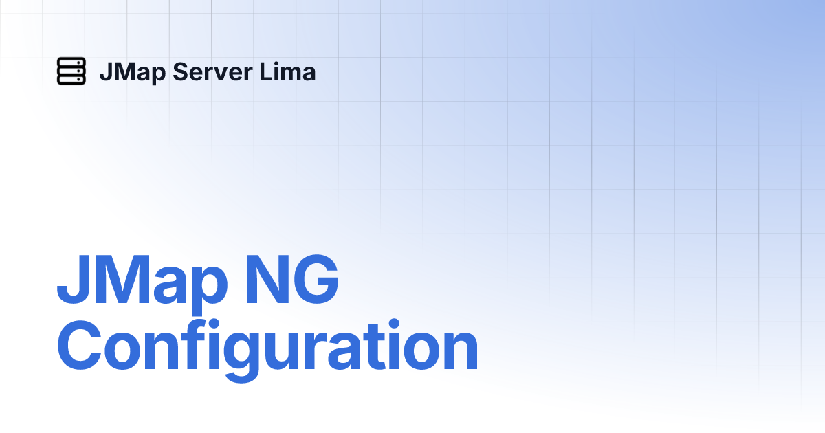 JMap NG Configuration | Français | JMap Server Lima