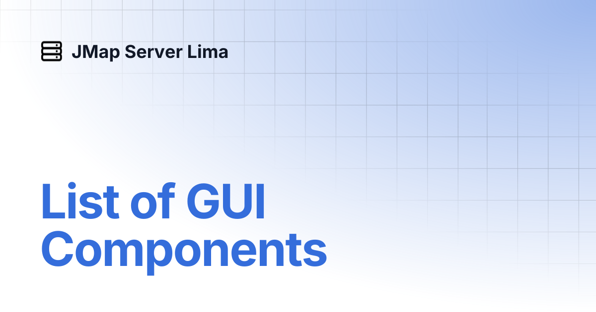 List of GUI Components | JMap Server SDK | JMap Server Lima
